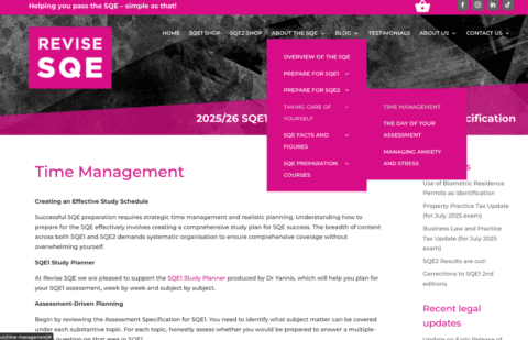 Taking care of yourself while studying - Revise SQE